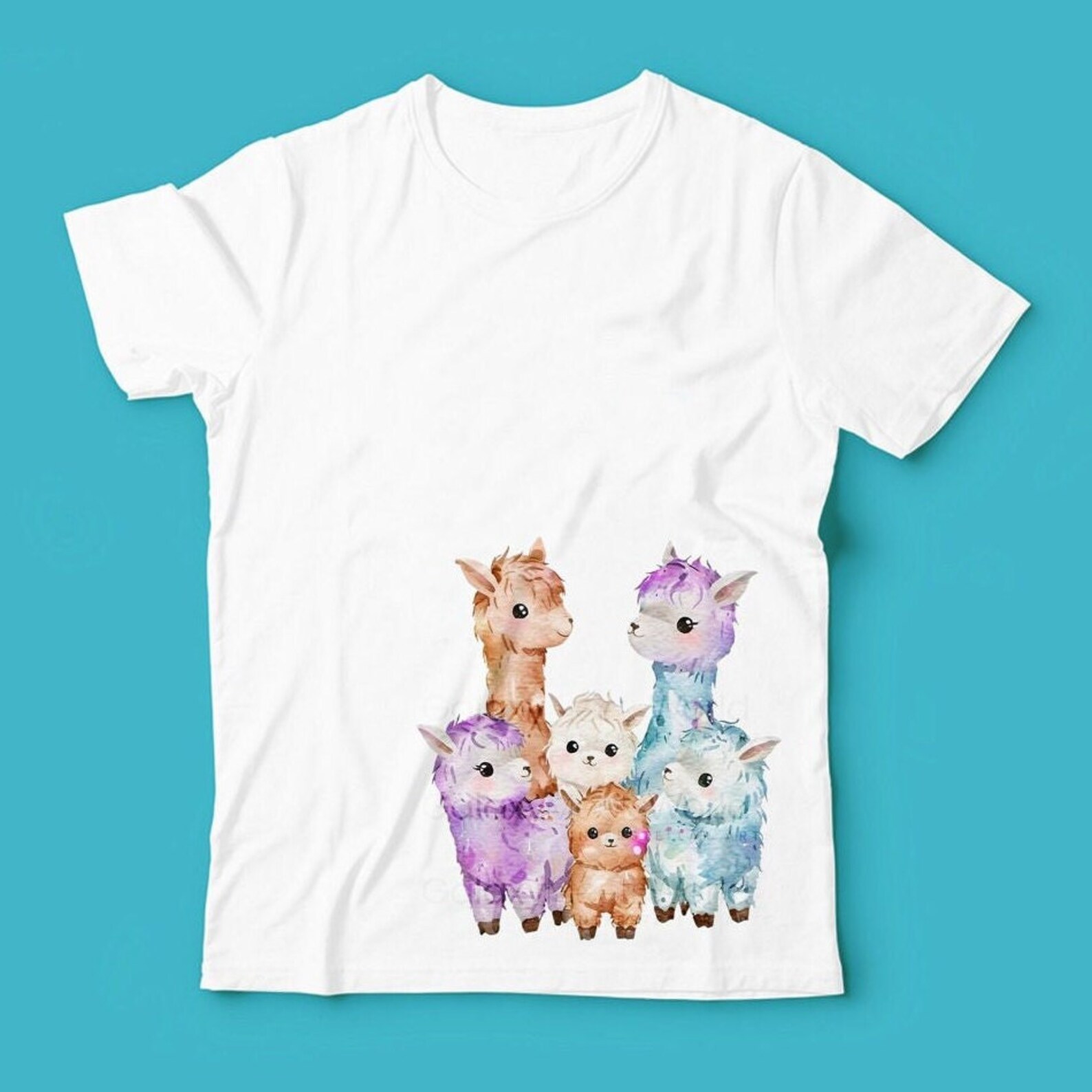 Watercolour Alpaca Family Clipart, Nursery Decor Llamas, Cute Alpaca ...