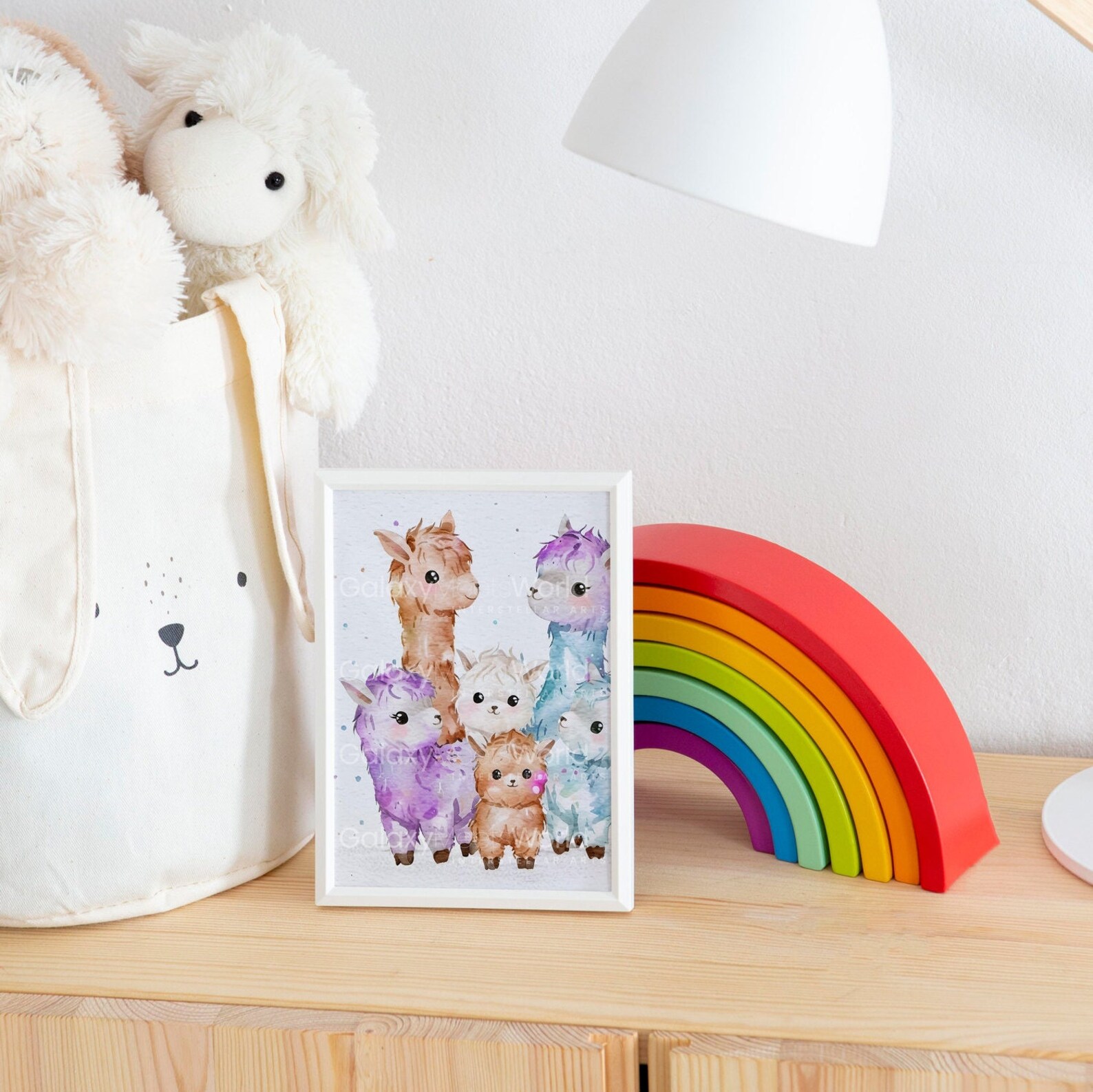 Watercolour Alpaca Family Clipart, Nursery Decor Llamas, Cute Alpaca ...