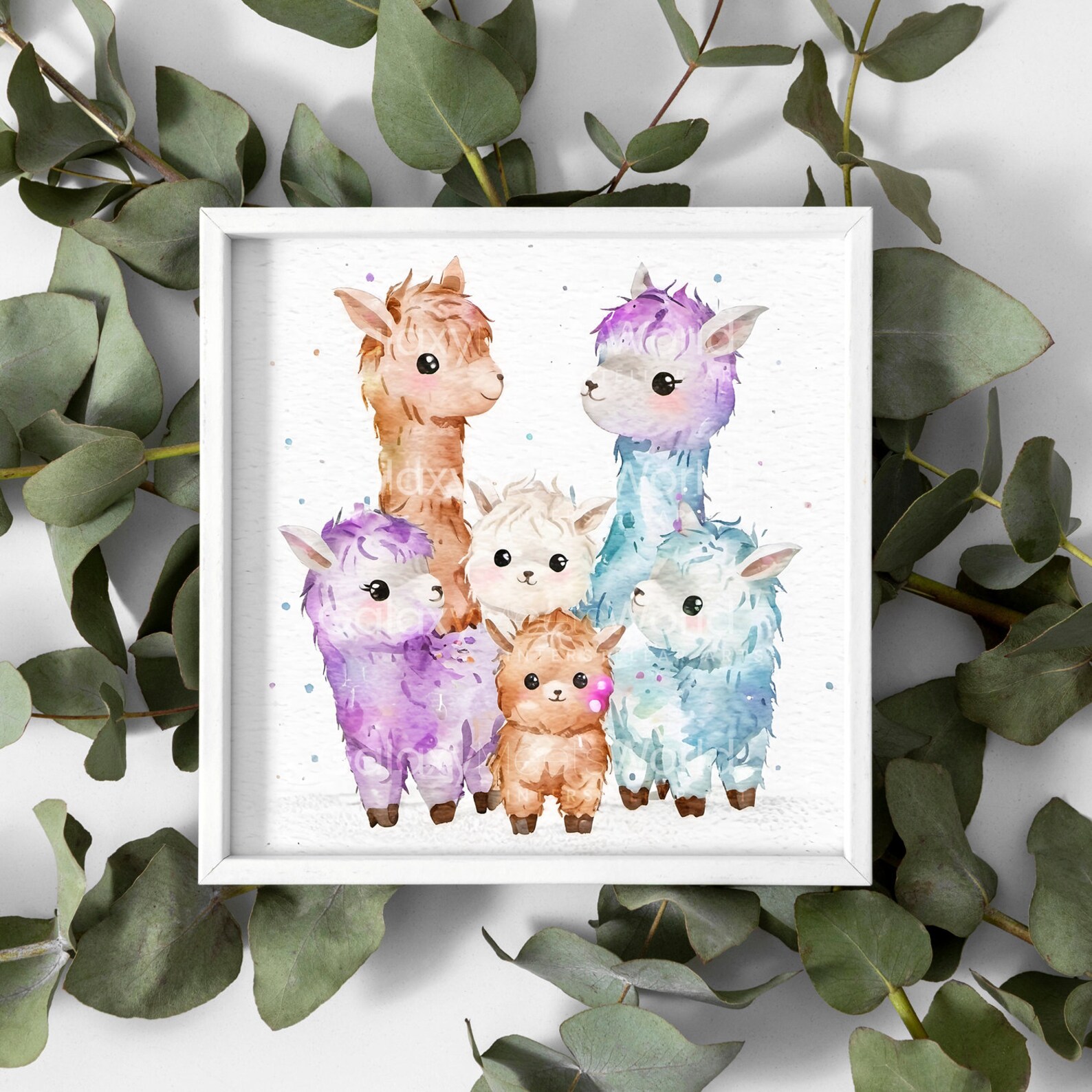 Watercolour Alpaca Family Clipart, Nursery Decor Llamas, Cute Alpaca ...
