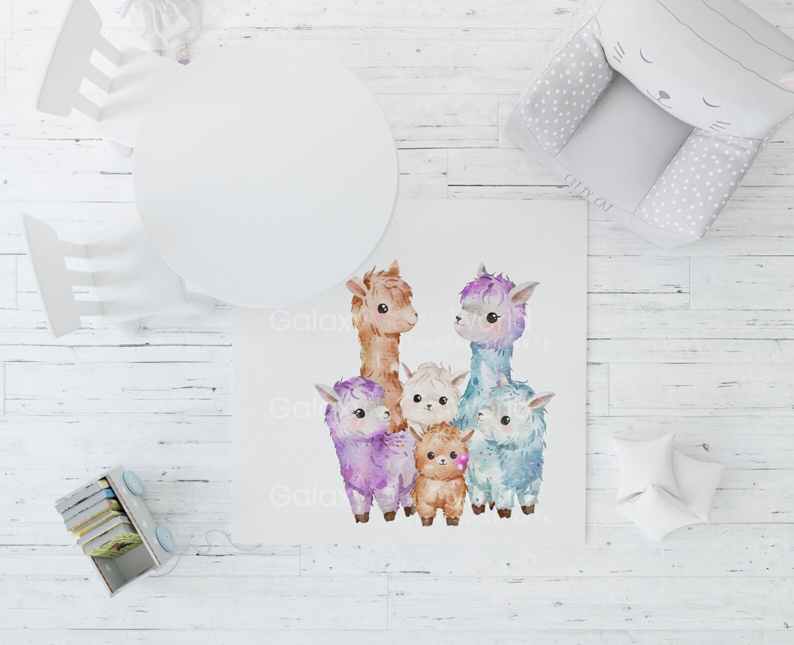 Watercolour Alpaca Family Clipart, Nursery Decor Llamas, Cute Alpaca ...