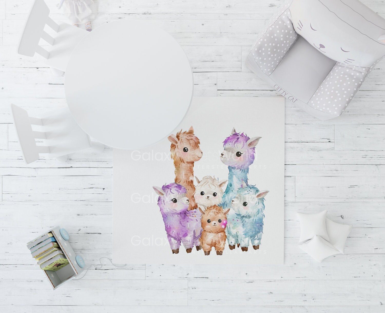Watercolour Alpaca Family Clipart, Nursery Decor Llamas, Cute Alpaca ...
