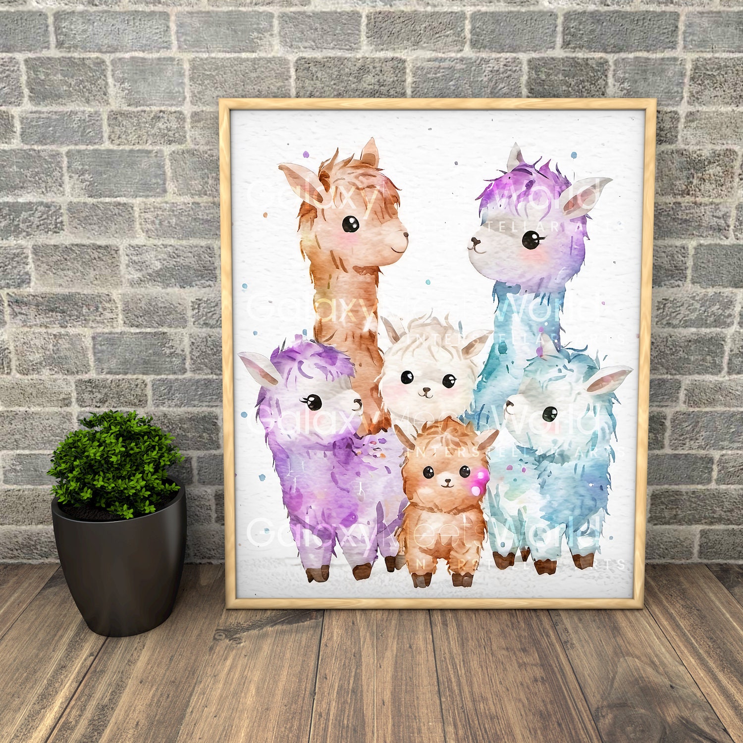 Watercolour Alpaca Family Clipart, Nursery Decor Llamas, Cute Alpaca ...