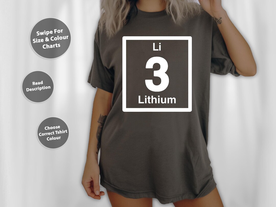Lithium Li, Periodic Table Elements, 3rd Birthday Science T-shirt ...