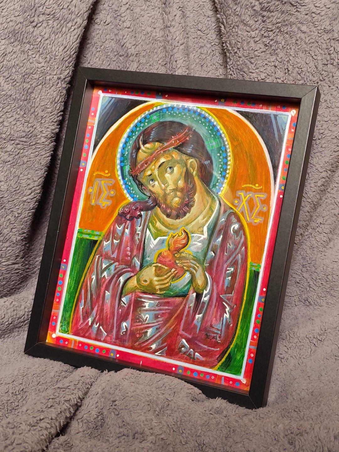 Jesus Christ With Open Heart, Icon, Byzantine, Orthodox, Catholic - Etsy