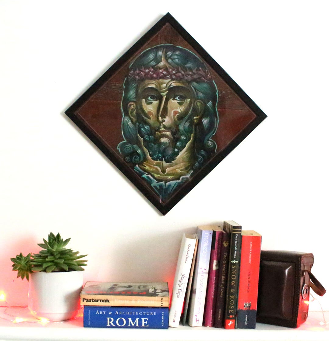 Original Jesus Christ Icon Hand-painted Religious Art Sacred Christian ...