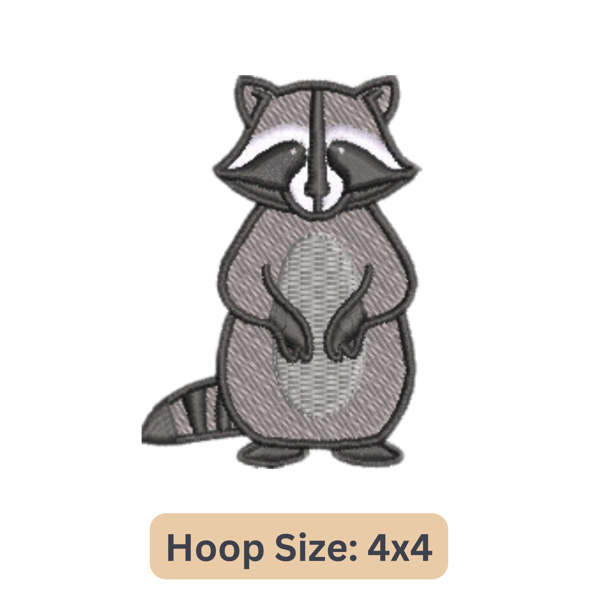 Mini Raccoon Embroidery Design, Cute Raccoon Embroidery File, Forest ...