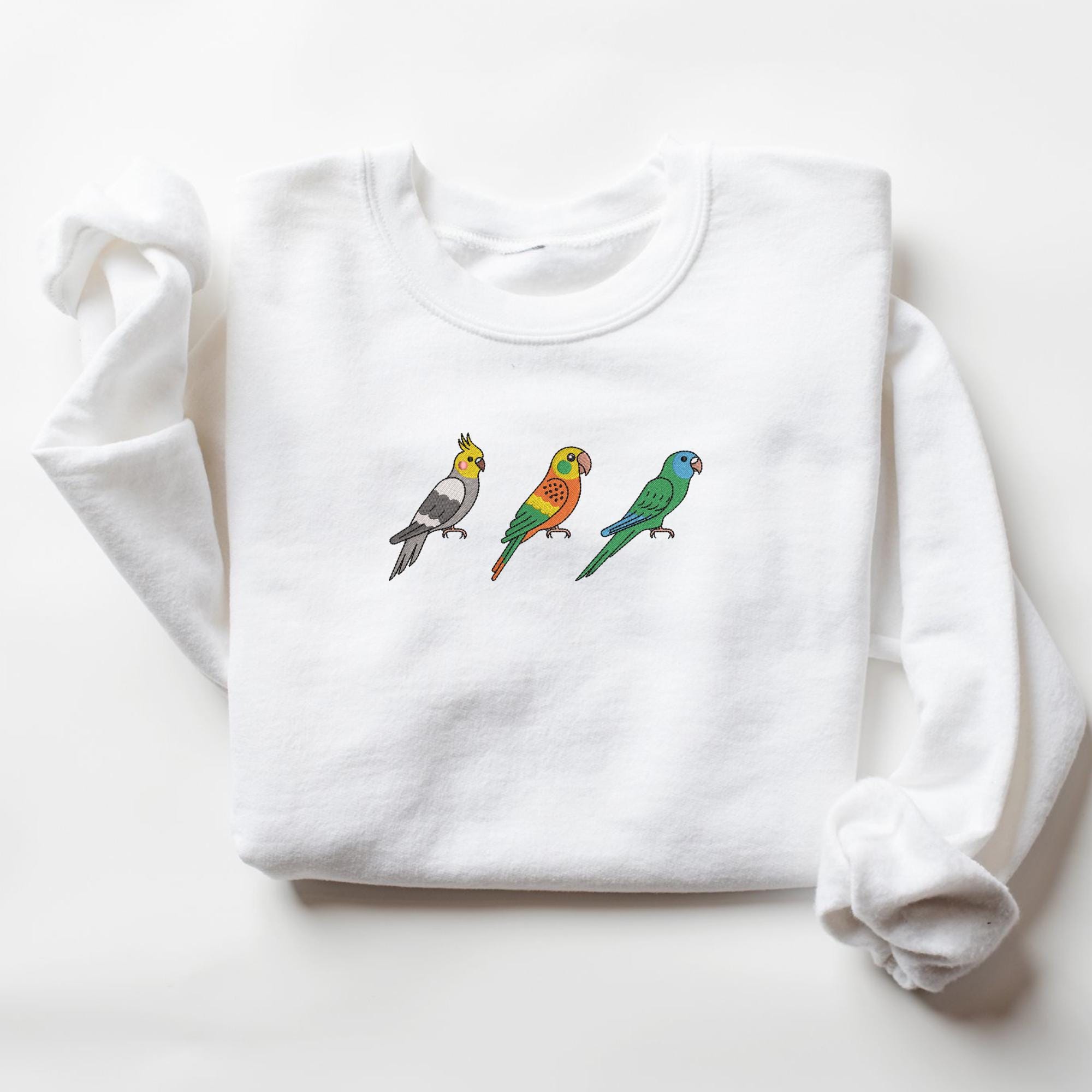 Cockatiel, Sun Conure and Parrot Border Embroidery Design, Tropical ...