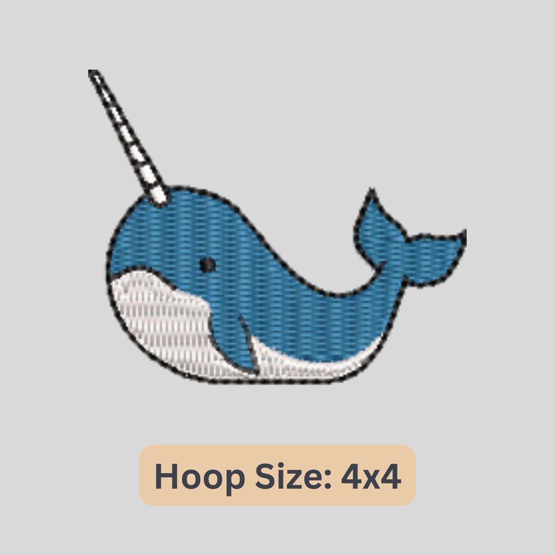 Mini Narwhal Embroidery Design, Arctic Animal File (instant Download ...