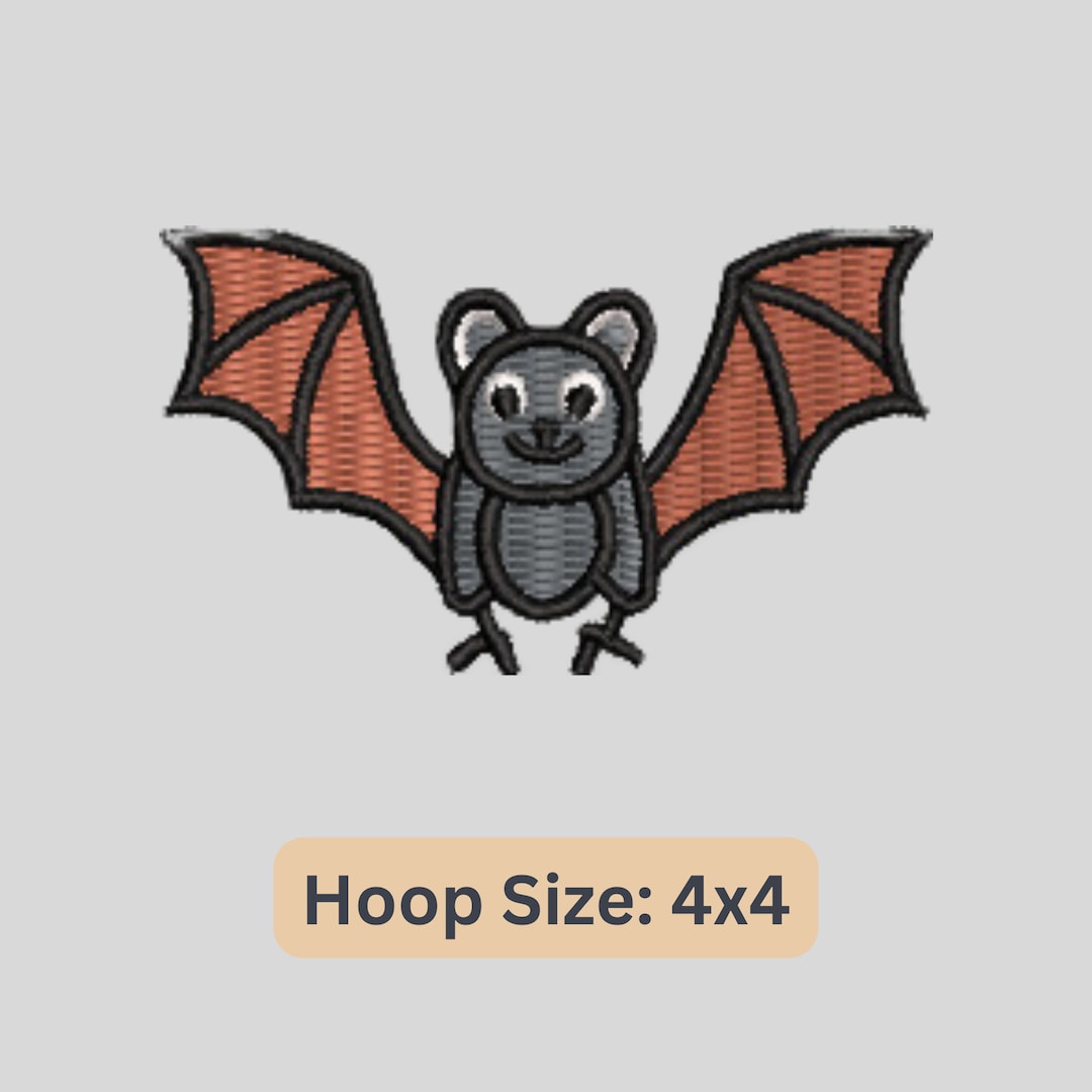 Mini Bat Embroidery Design, Spooky Vampire Bat Embroidery File, Cute ...