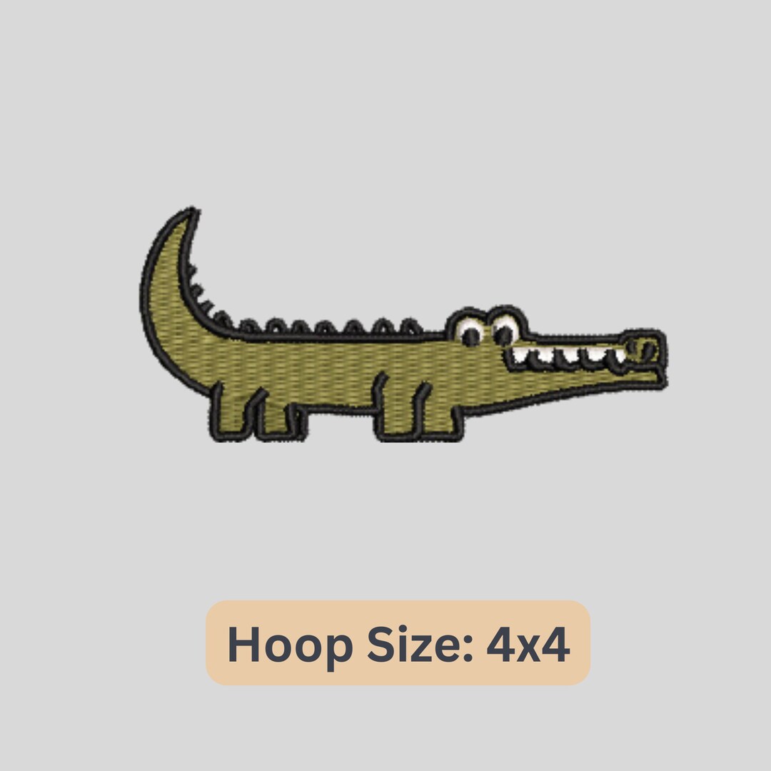 Mini Crocodile Embroidery Design, Cartoon Alligator Embroidery File ...