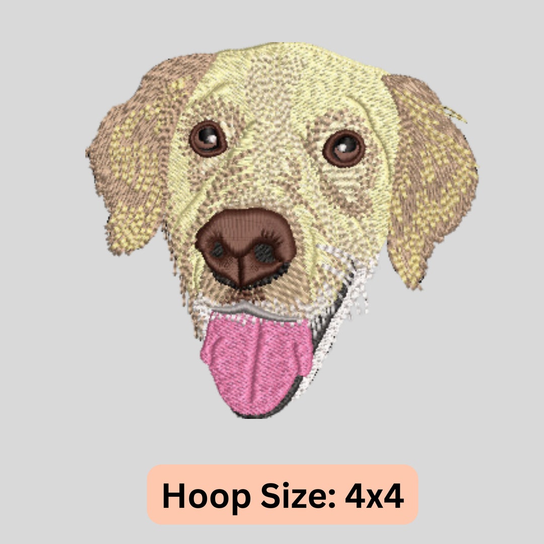 Yellow Labrador Embroidery Design, Realistic Labrador Retriever ...