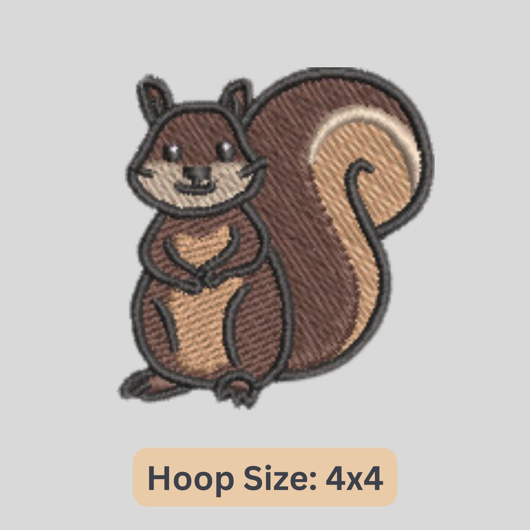 Cute Squirrel Embroidery Design, Mini Squirrel Embroidery File, Forest ...