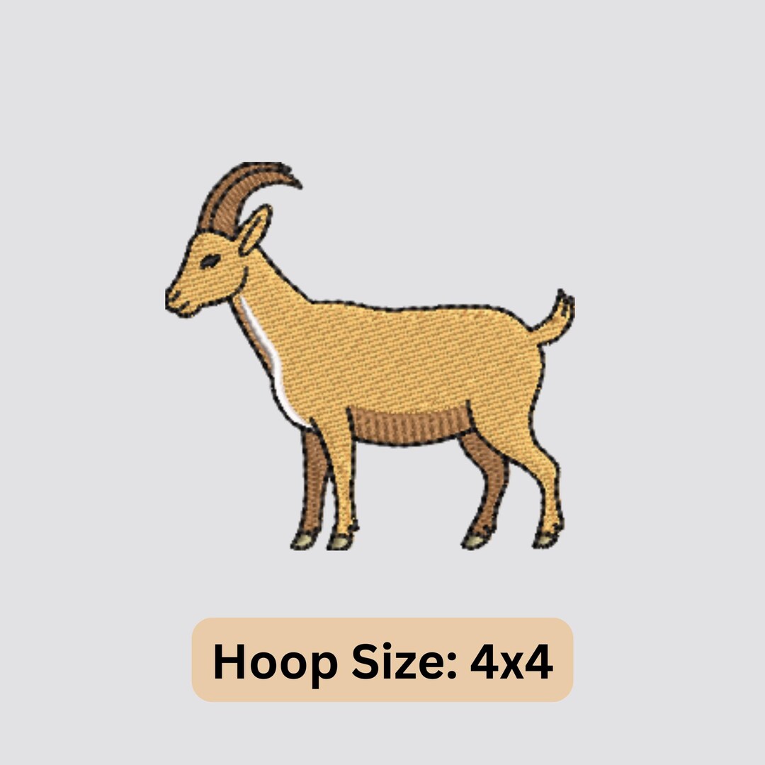 Mini Goat Embroidery Design, Cute Goat Embroidery File, Farm Animal ...