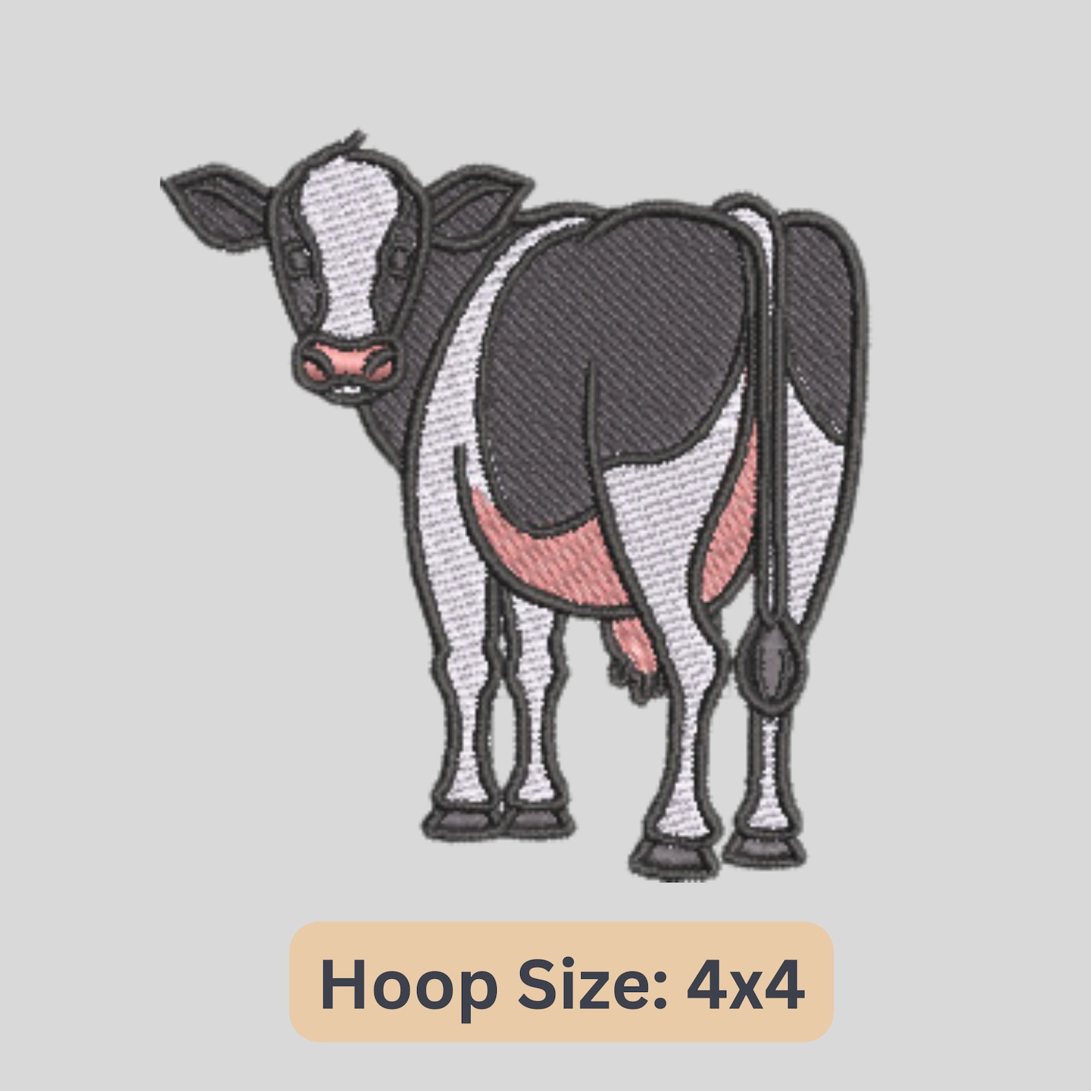 Cow Embroidery Design, Dairy Cow Embroidery File, Multiple Formats ...