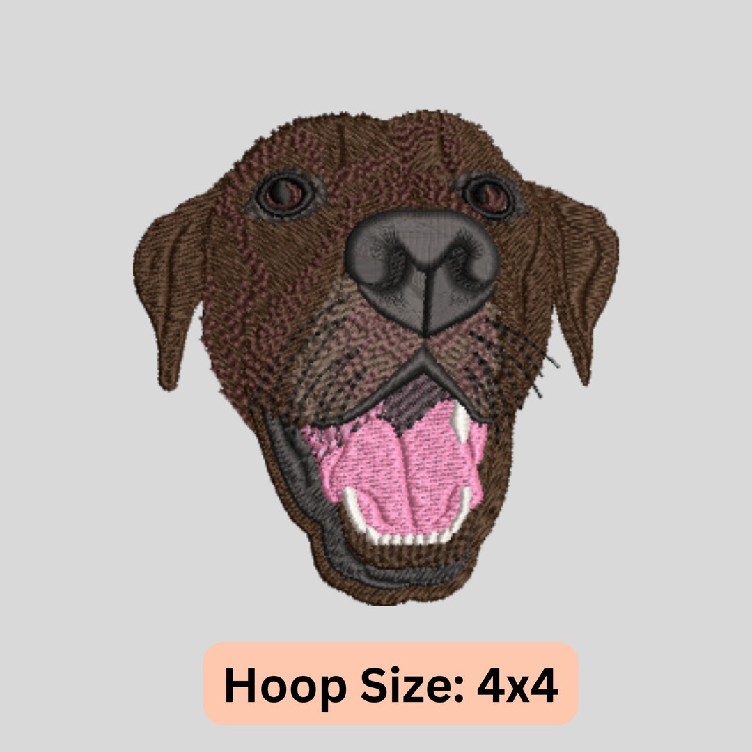 Chocolate Labrador Embroidery Design, Realistic Labrador Retriever ...