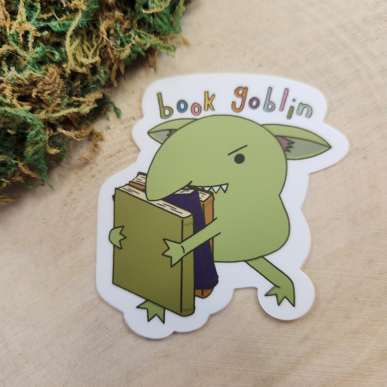 Book Goblin Sticker - Etsy