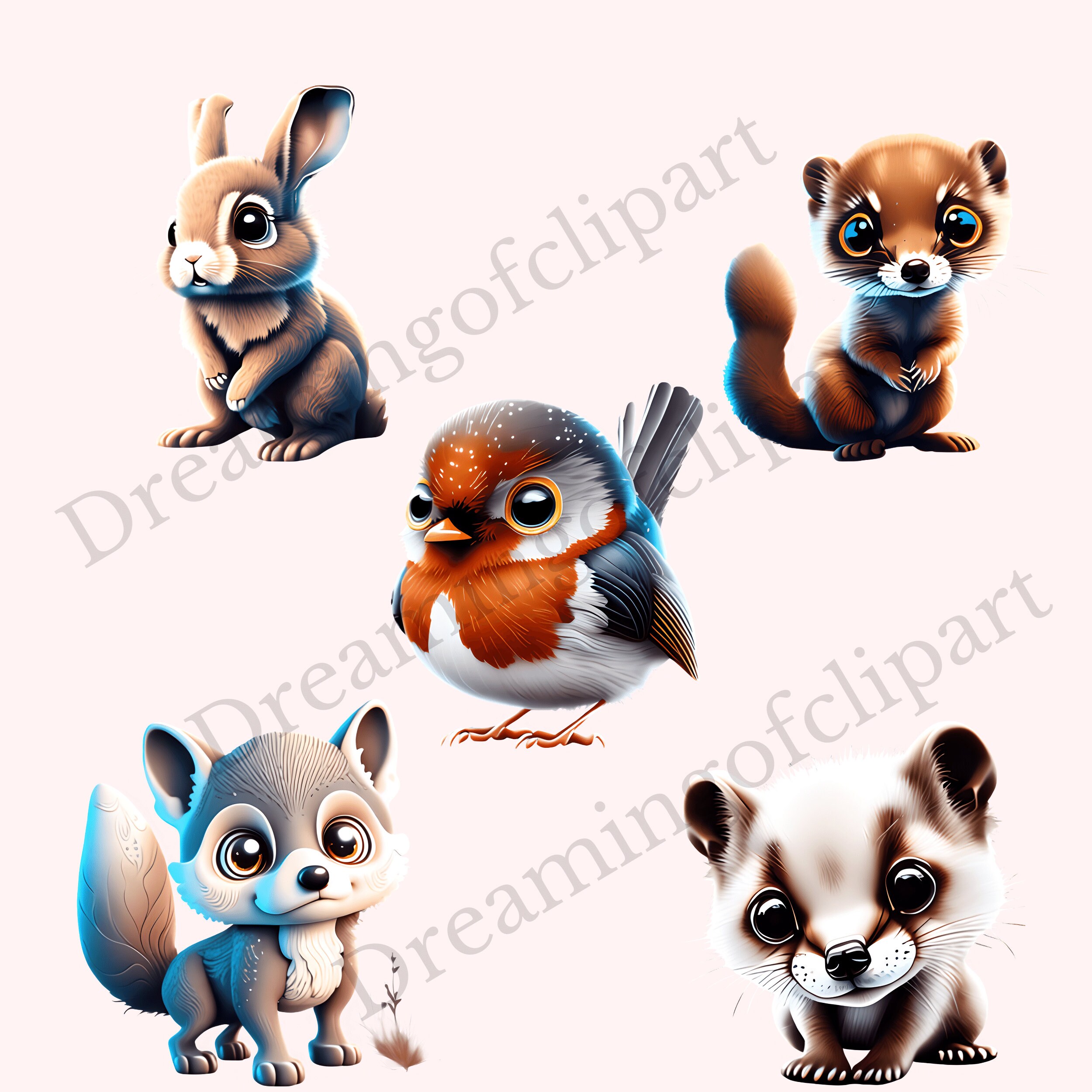 Cute Woodland Animals PNG Clip Art| Woodland Baby Shower Nursery PNG ...