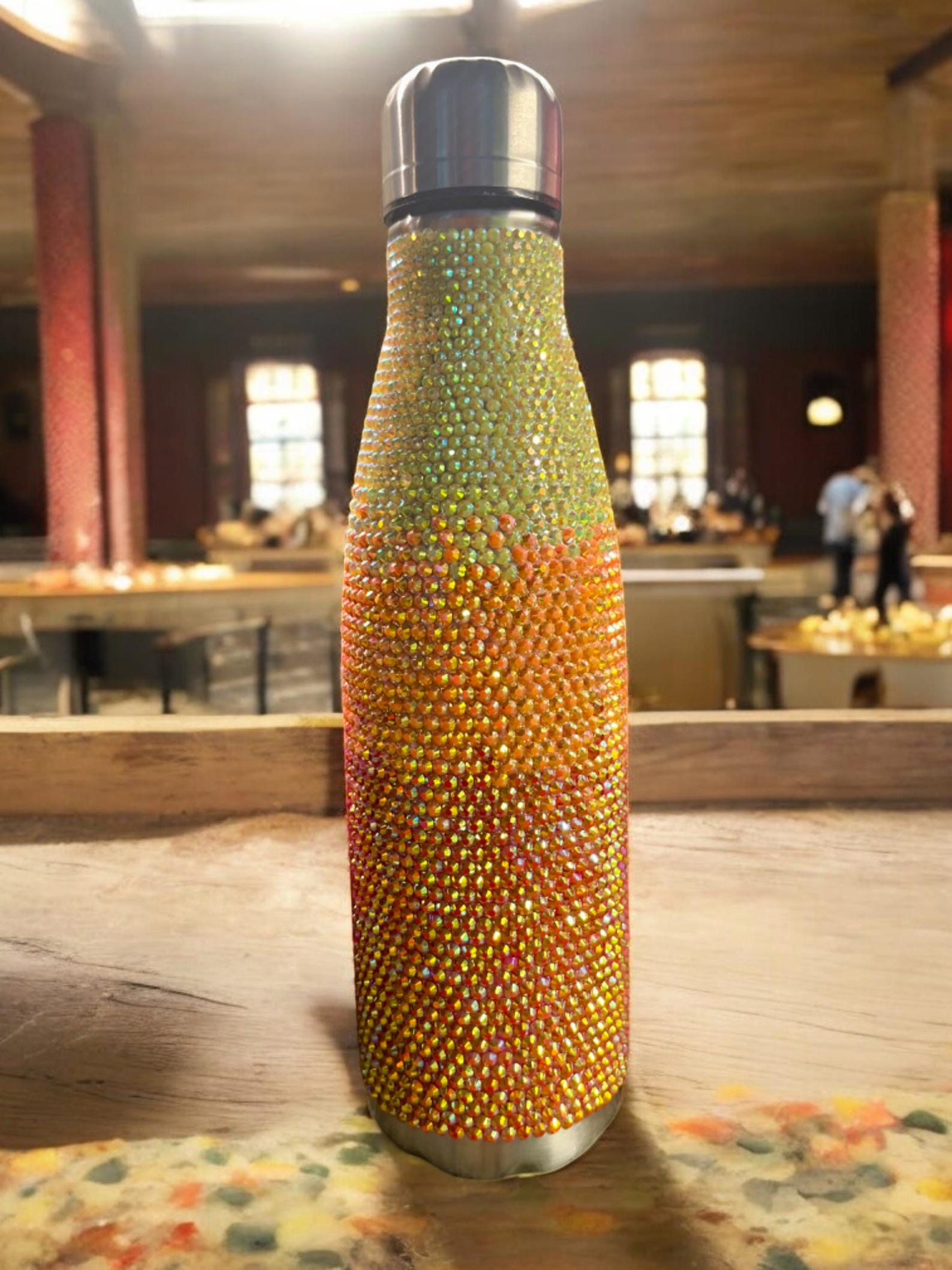 Elegant 17oz Blinged Stainless Steel Water Bottle – Style Meets ...