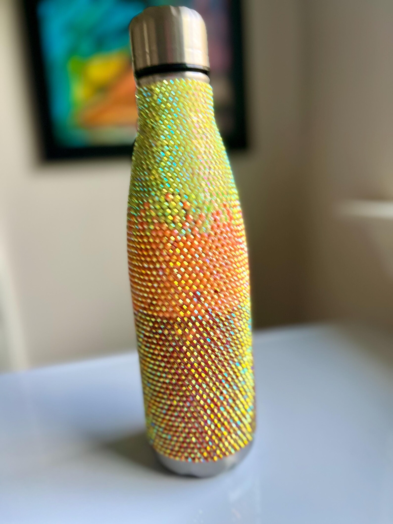 Elegant 17oz Blinged Stainless Steel Water Bottle – Style Meets ...
