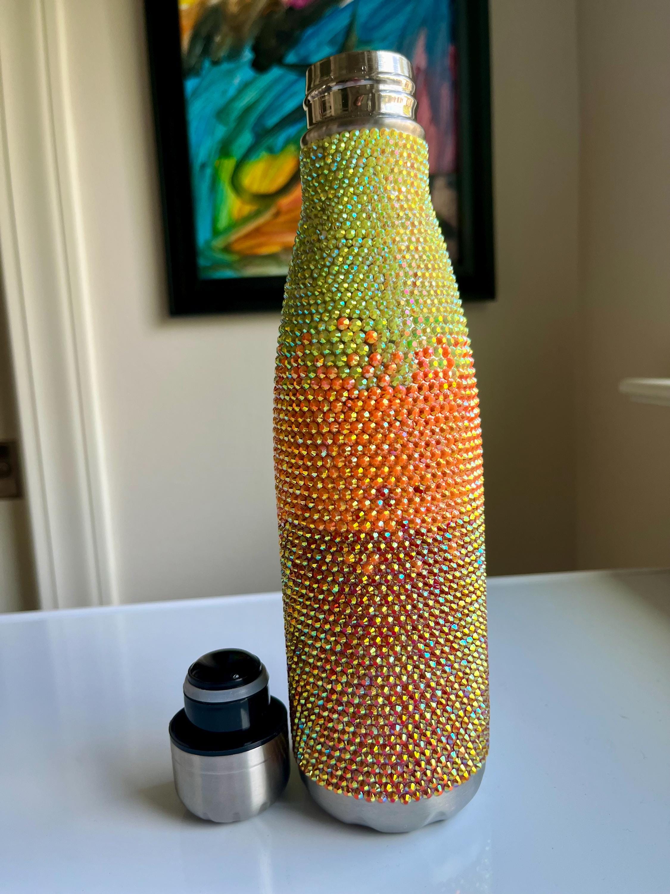 Elegant 17oz Blinged Stainless Steel Water Bottle – Style Meets ...