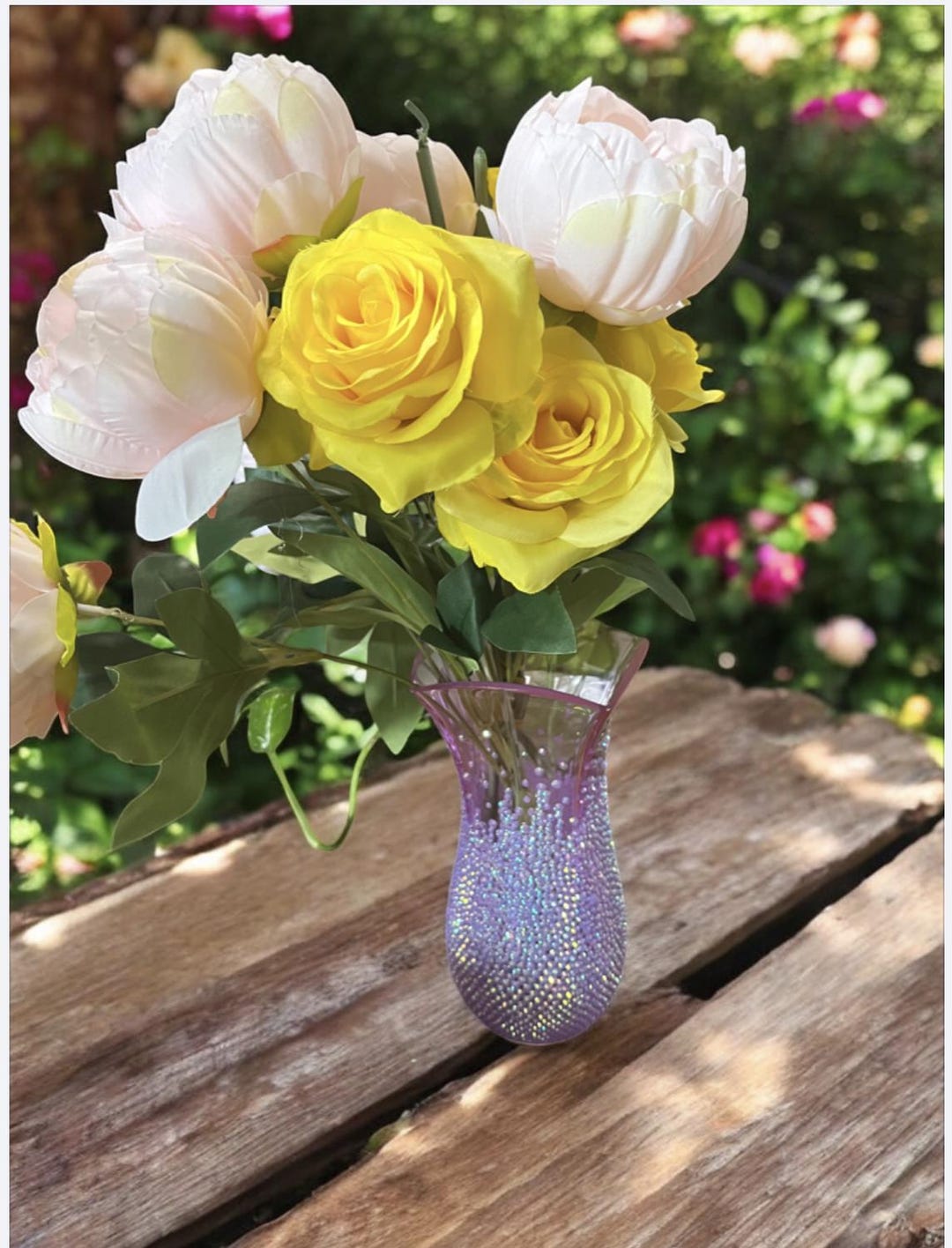 Glass Purple Vase Blinged With Purple Rhinestones - Etsy