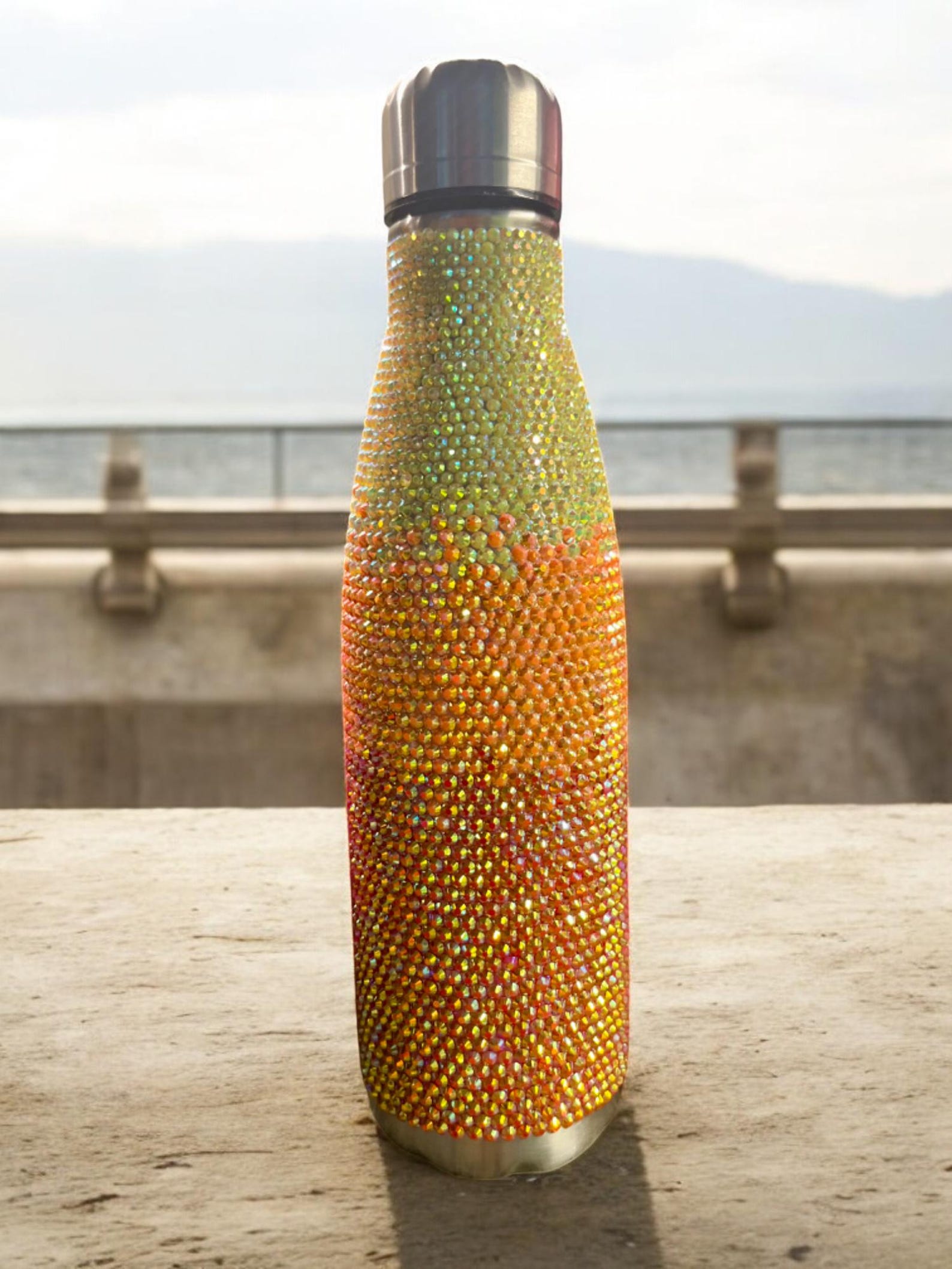 Elegant 17oz Blinged Stainless Steel Water Bottle – Style Meets ...
