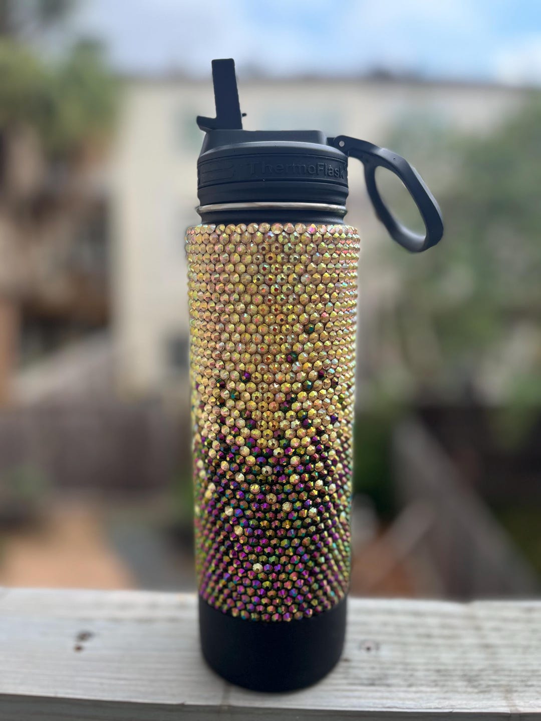 24oz Blinged Water Bottle With Straw and Protective Boot, Dazzling ...
