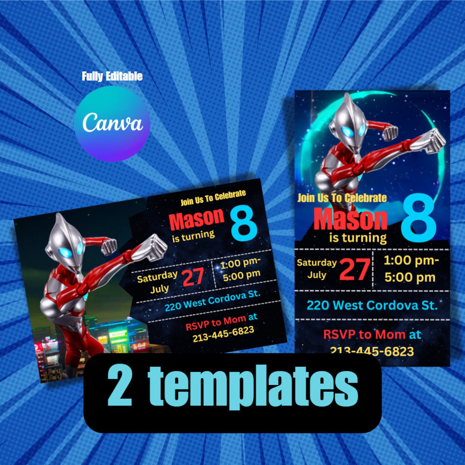 Ultraman Rising Birthday Invite,ultraman Birthday Invite,ultraman ...