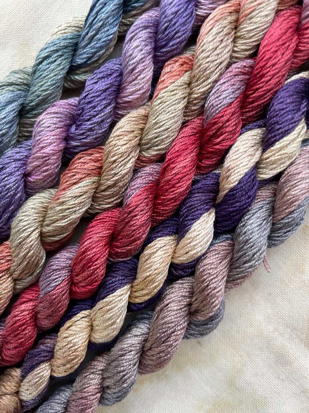 Naturally Dyed Variegated Shiny Silk Stranded Threads - Etsy