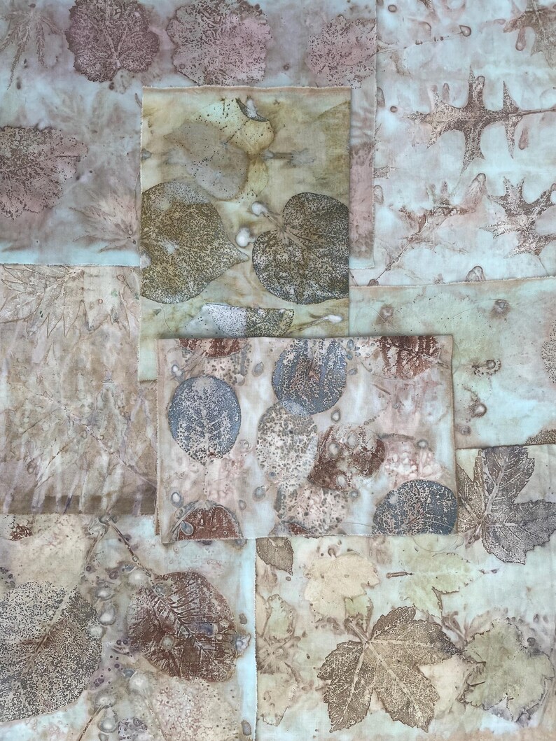 Ecoprint Cotton Fabric Pack Greens - Etsy