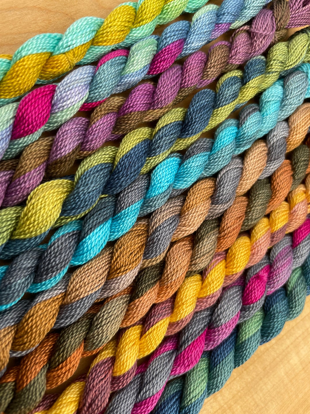 Set of 10 Hand Dyed Variegated Cotton Perle Threads - Etsy