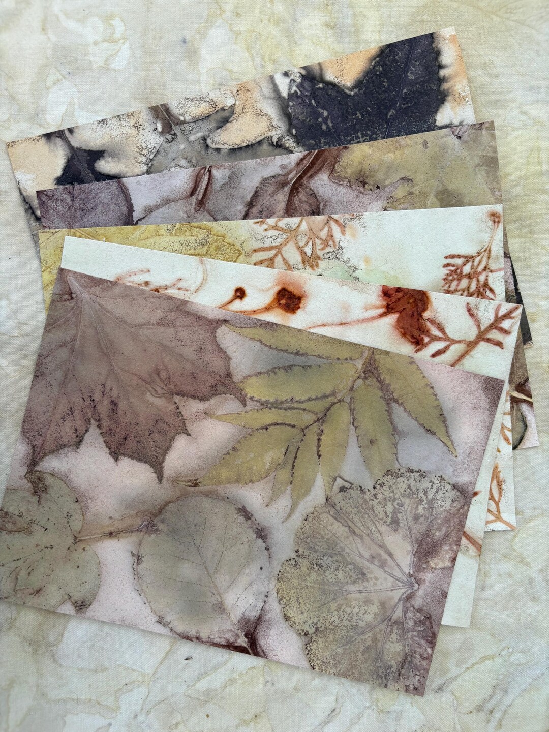 Beautiful Eco Printed Papers - Pack of 5 Random Selection Set B - Etsy