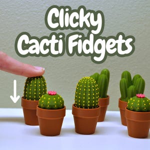 Clicky Cactus Fidget Toy - (set of 3 Plant Fidget Toys) - Sensory ...