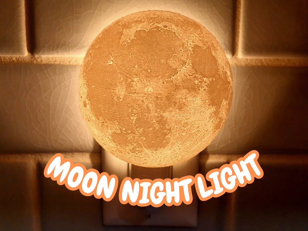3D Full Moon Night Light - (plug In, LED) - Etsy