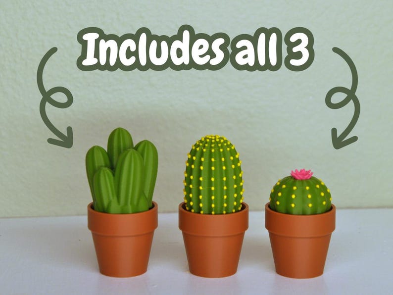 Clicky Cactus Fidget Toy - (set of 3 Plant Fidget Toys) - Sensory ...