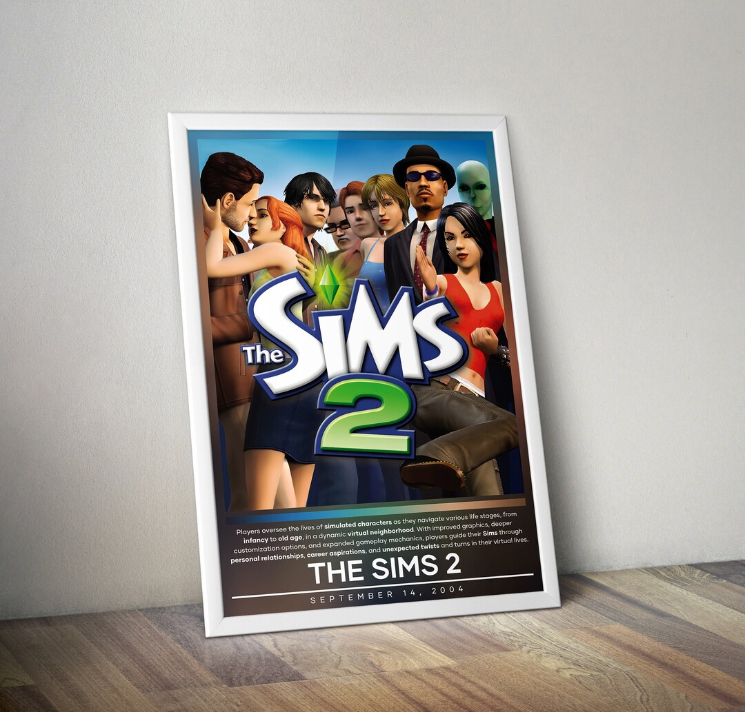 The Sims 2 Poster the Sims Print Gaming Poster Print 4 Colors Video ...