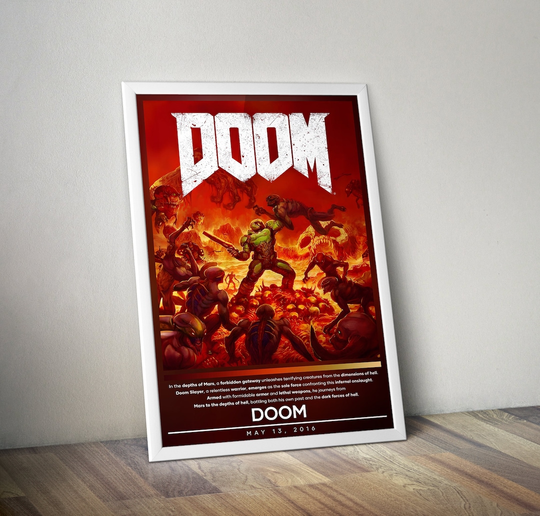 DOOM Poster Doom Prints Gaming Poster 4 Colors Video Game Posters Wall ...