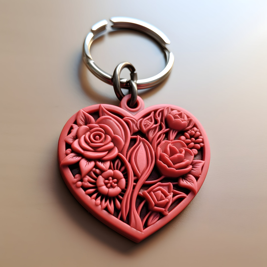 Mother's Day Gift: 3D Printed Heart Keychain for Mom - Personalized ...