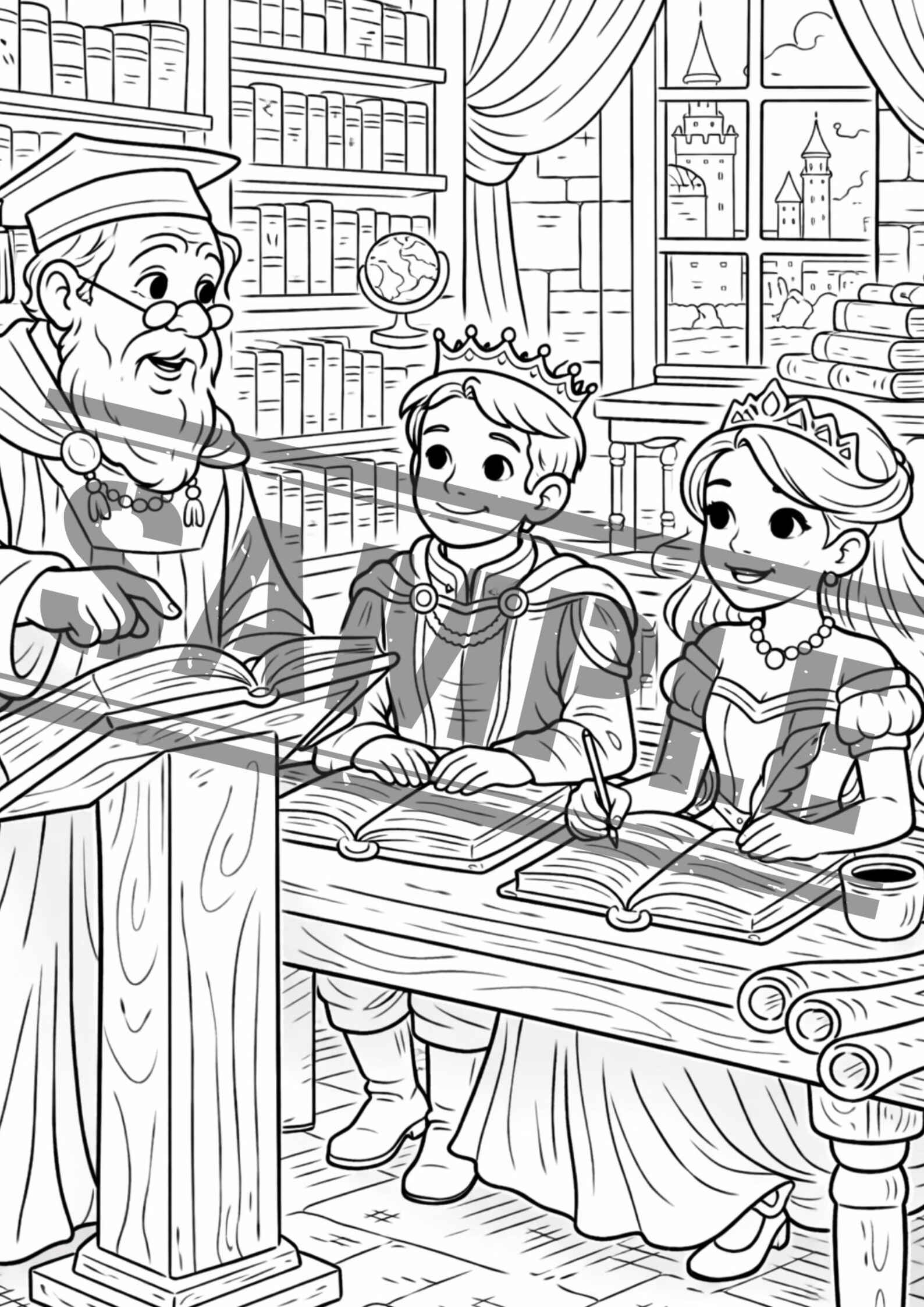 Royal Coloring Book - Printable 13 Page Princess and Prince Story From ...