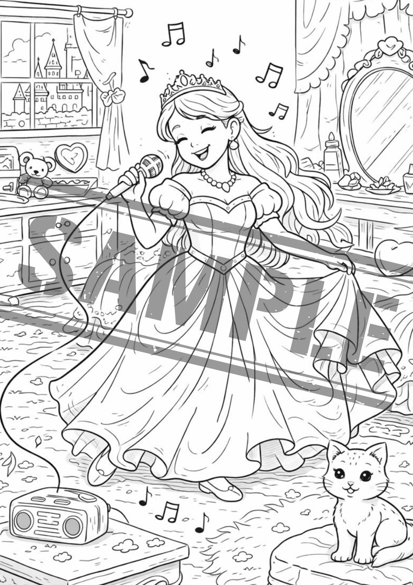 Royal Coloring Book - Printable 13 Page Princess and Prince Story From ...