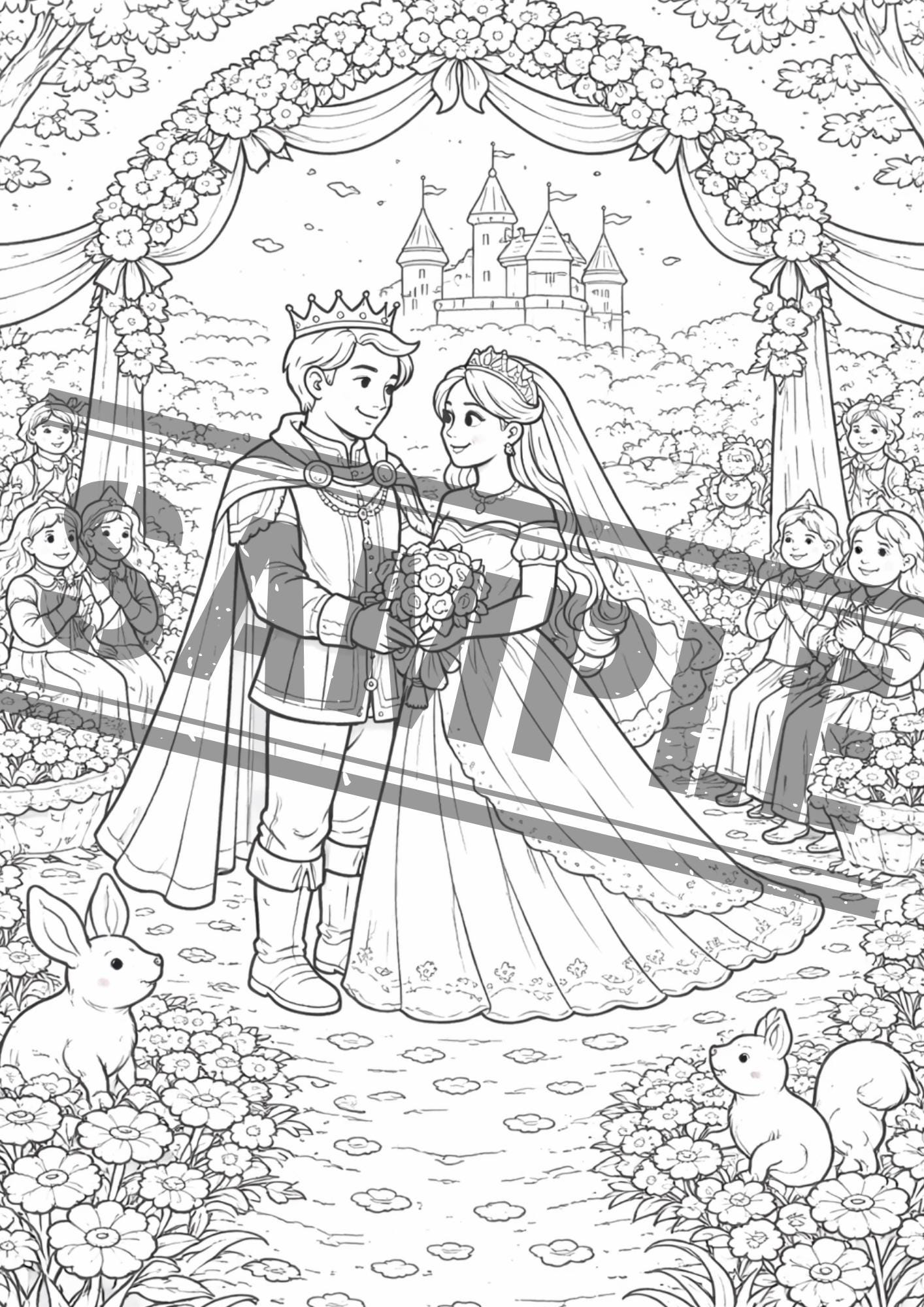 Royal Coloring Book - Printable 13 Page Princess and Prince Story From ...