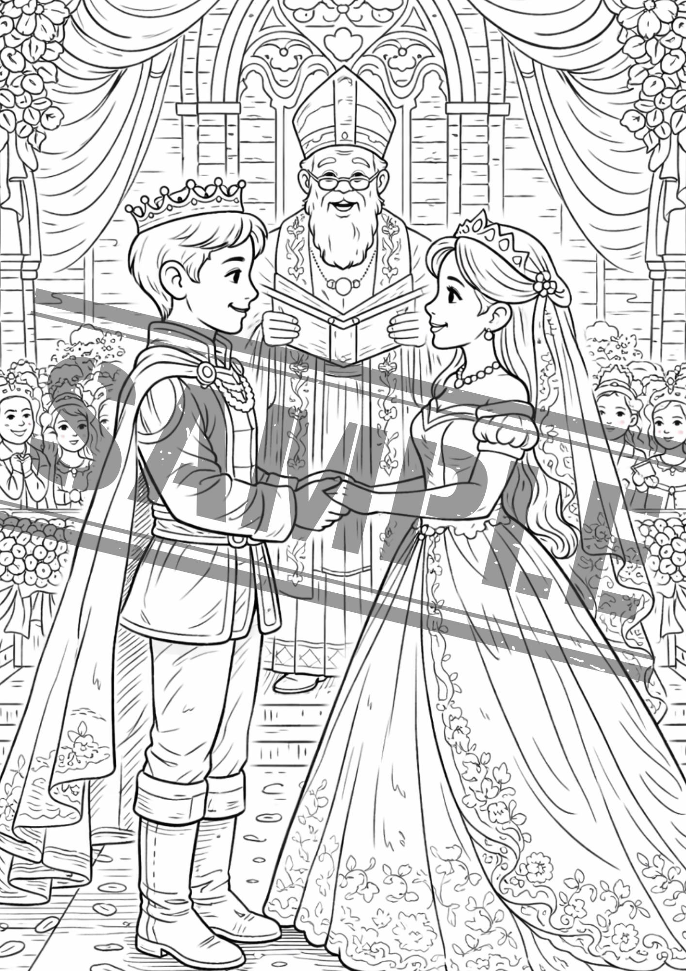 Royal Coloring Book - Printable 13 Page Princess and Prince Story From ...