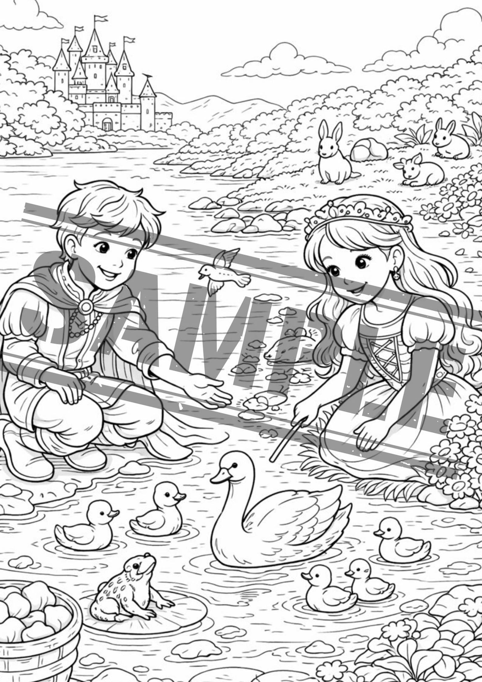 Royal Coloring Book - Printable 13 Page Princess and Prince Story From ...