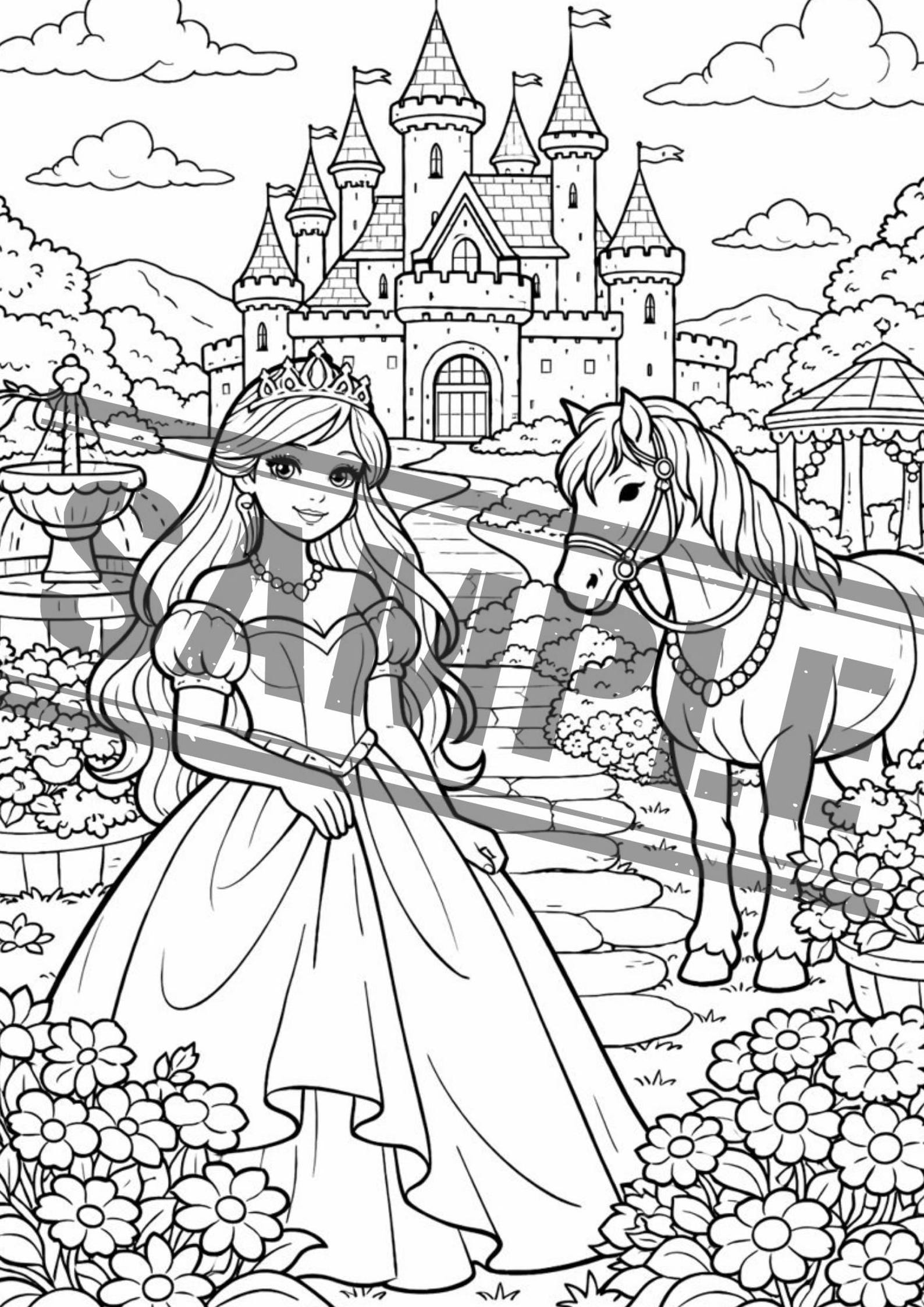 Royal Coloring Book - Printable 13 Page Princess and Prince Story From ...