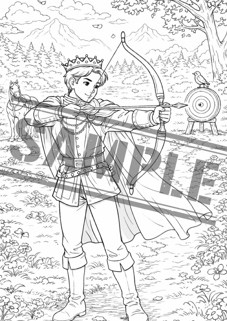 Royal Coloring Book - Printable 13 Page Princess and Prince Story From ...