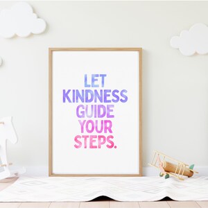 Kindness Quote Print Uplifting Art Poster Pink Ombre Minimalist ...