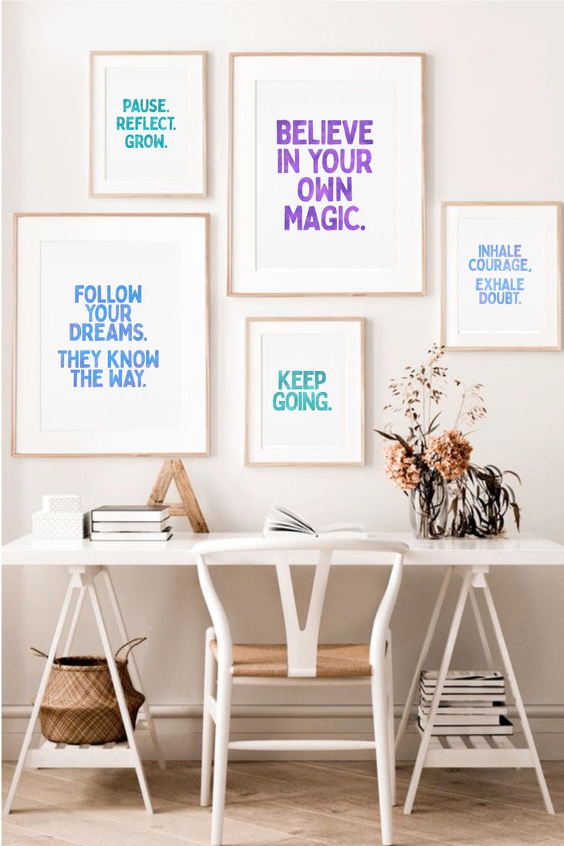 Believe in Your Own Magic Print Uplifting Art Poster Purple Minimalist ...