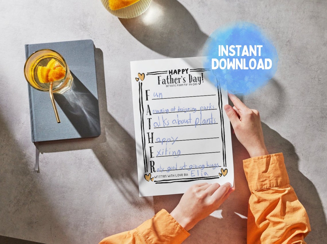 Father’s Day Printable Poem Fill in Fathers Day Activity From Kids ...