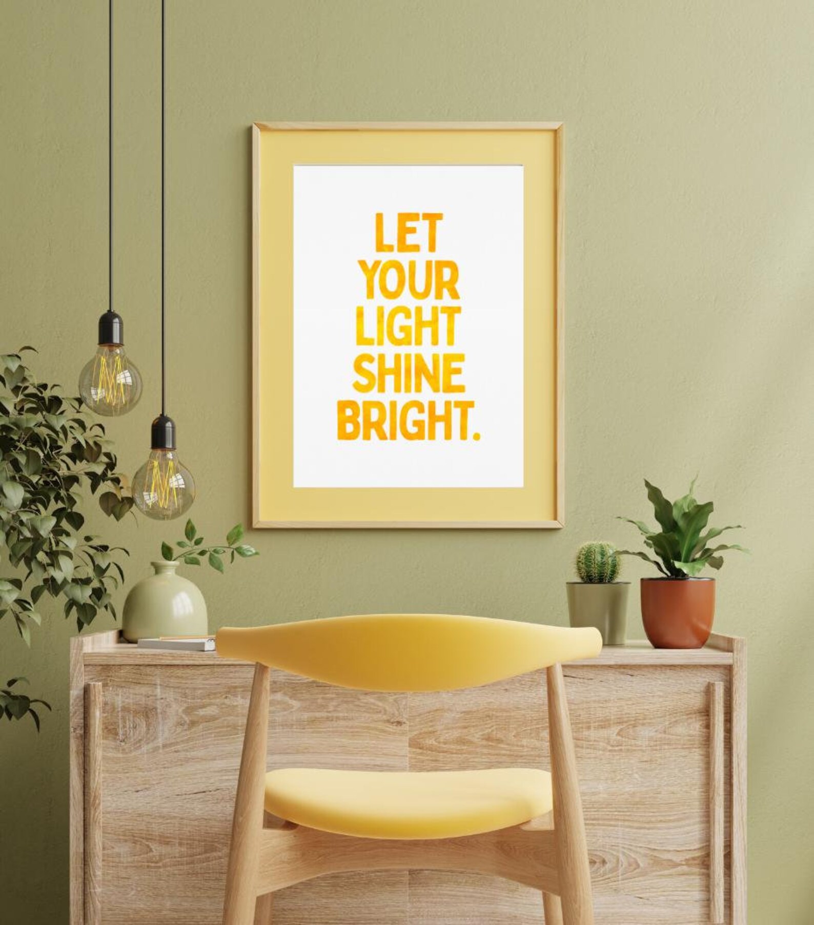Let Your Light Shine Quote Uplifting Print Art Watercolor Typography ...