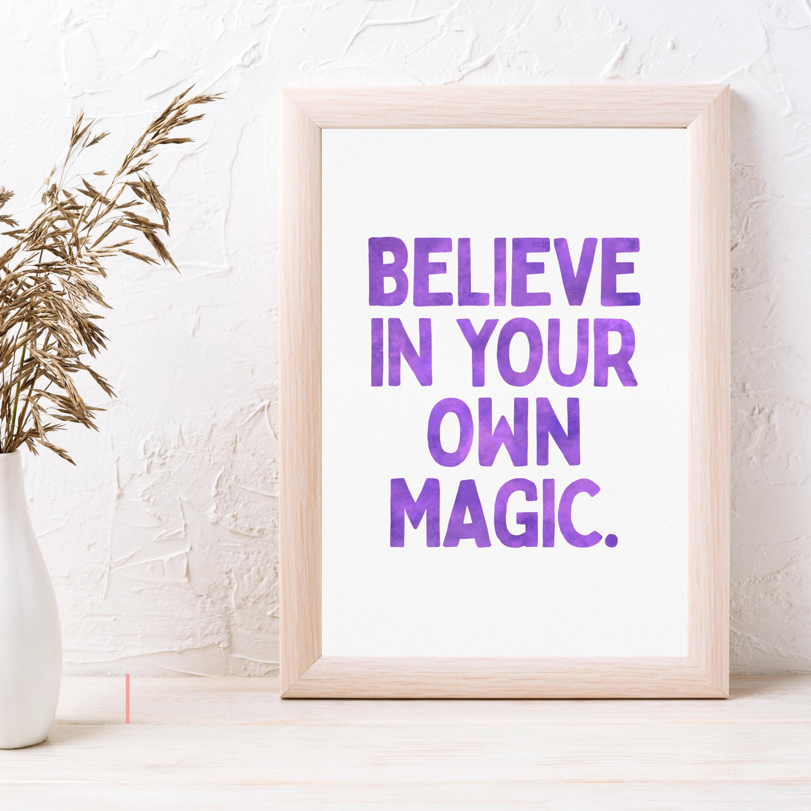 Believe in Your Own Magic Print Uplifting Art Poster Purple Minimalist ...